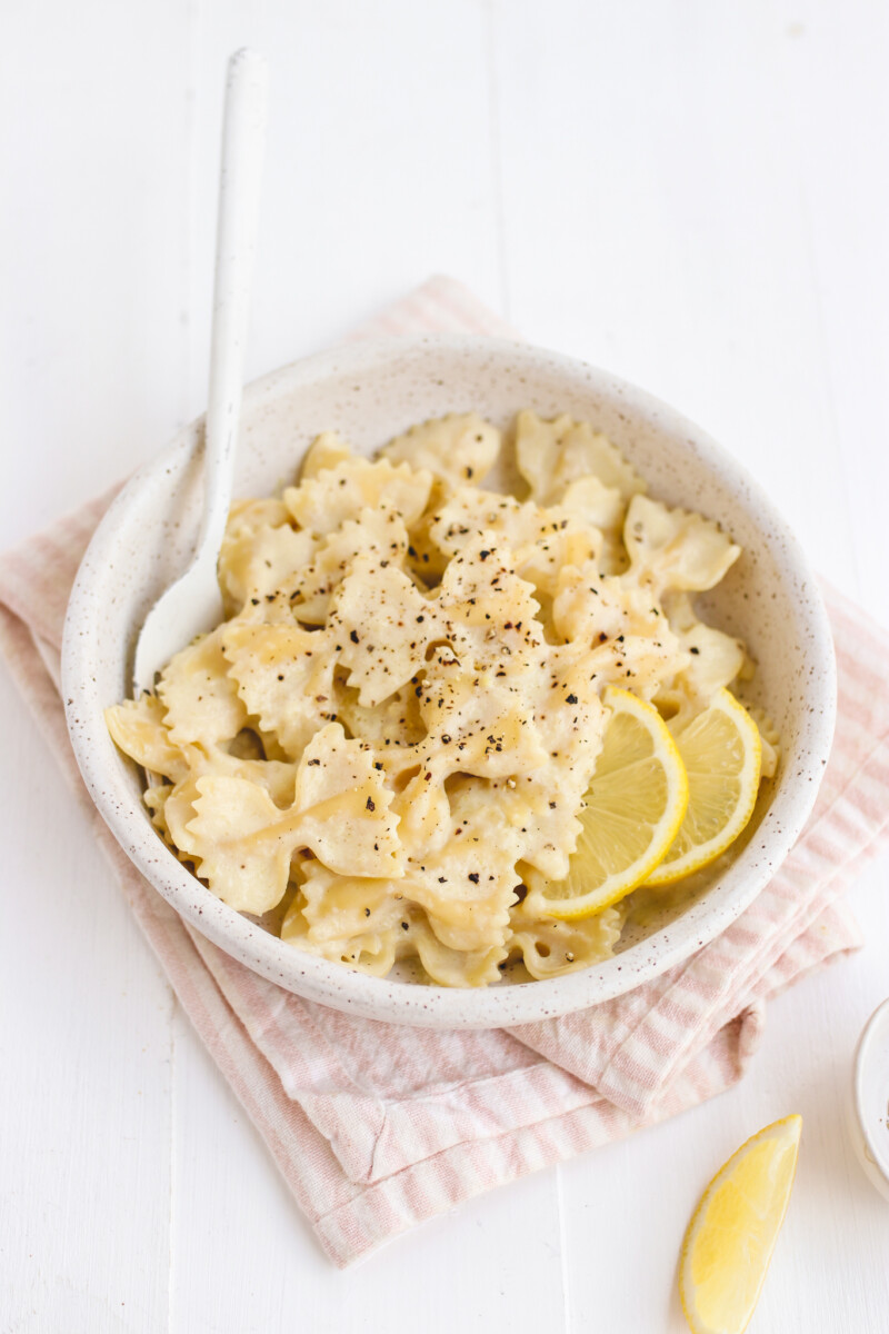 Creamy Vegan Lemon Pepper Pasta Recipe (Gluten-Free!)