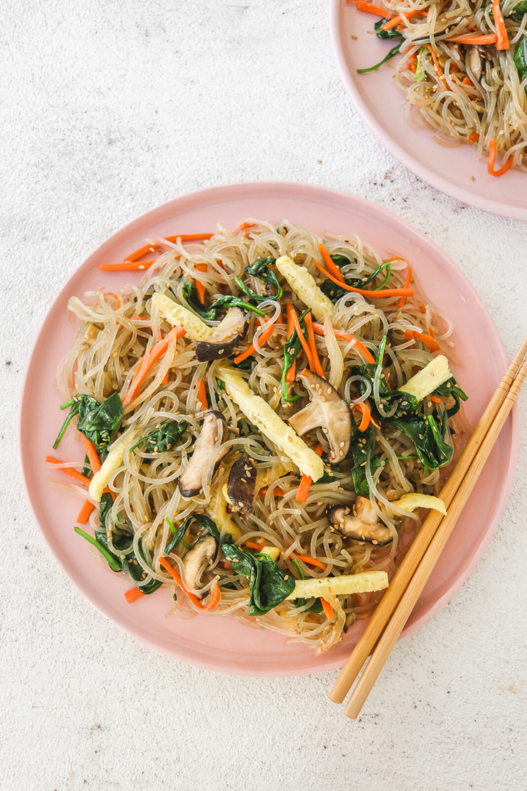 Vegan Japchae Recipe (Korean Glass Noodles Stir Fry) | Veggiekins Blog