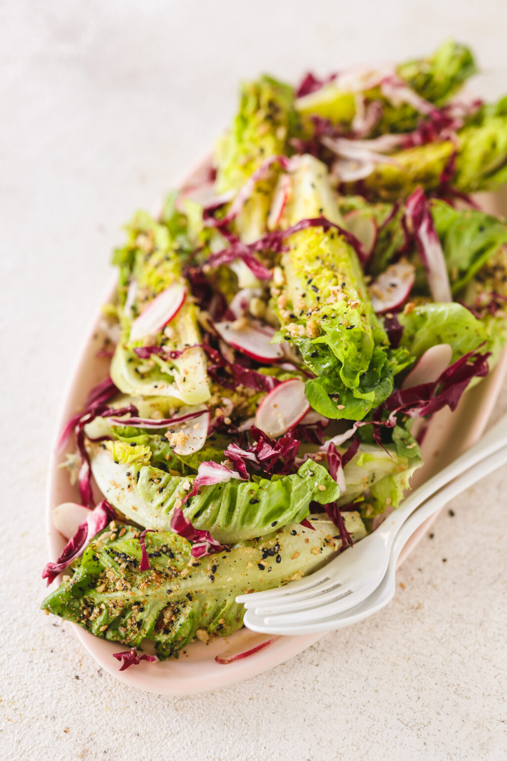 Simple Radicchio Salad with Lemon Oil Dressing Recipe | Veggiekins Blog