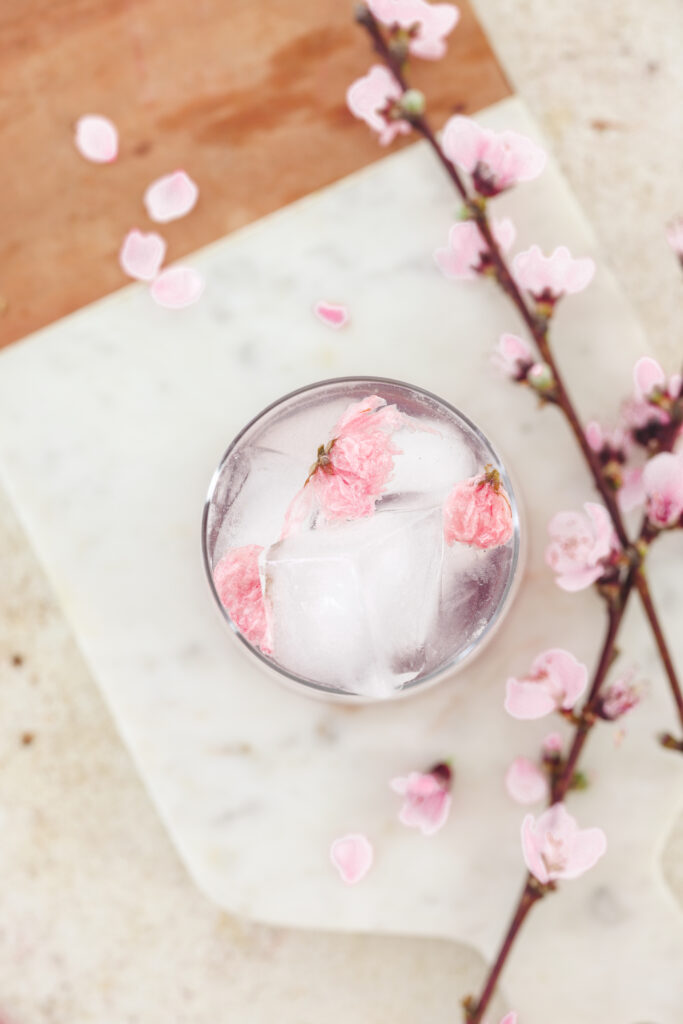 Sakura Lychee Spritz Mocktail - Veggiekins Blog
