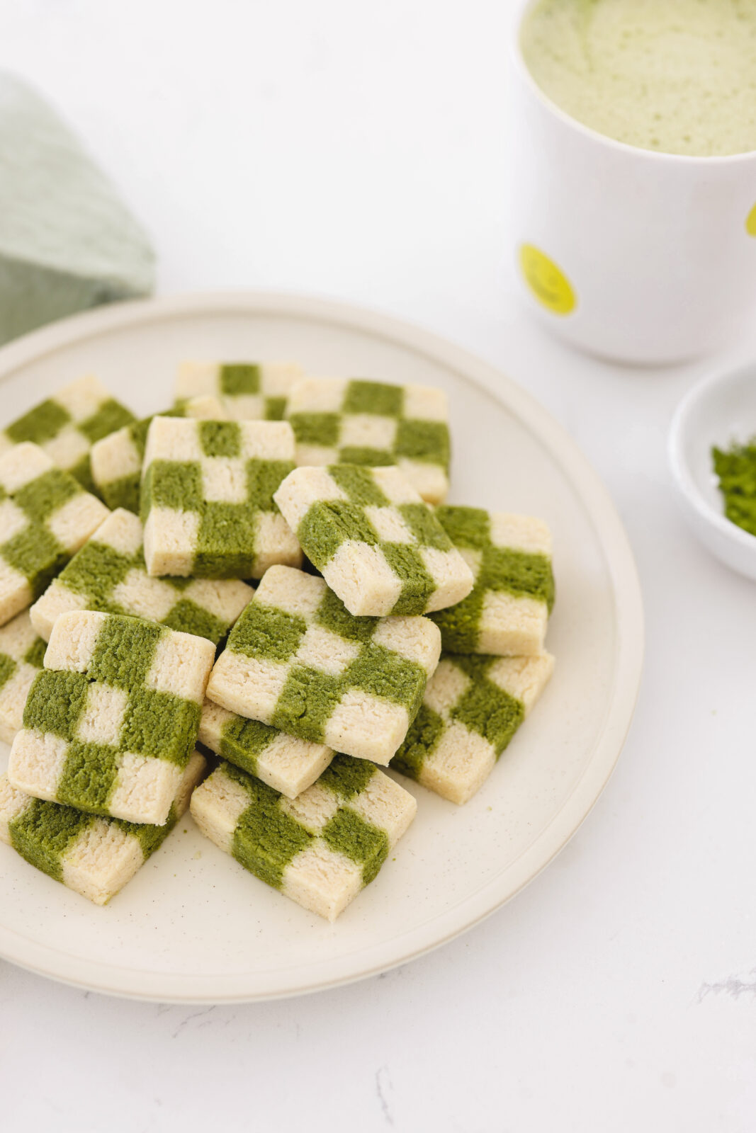 Easy Vegan Matcha Checkerboard Cookies | Veggiekins Blog
