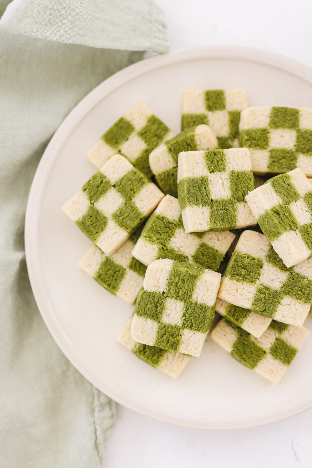 Easy Vegan Matcha Checkerboard Cookies | Veggiekins Blog