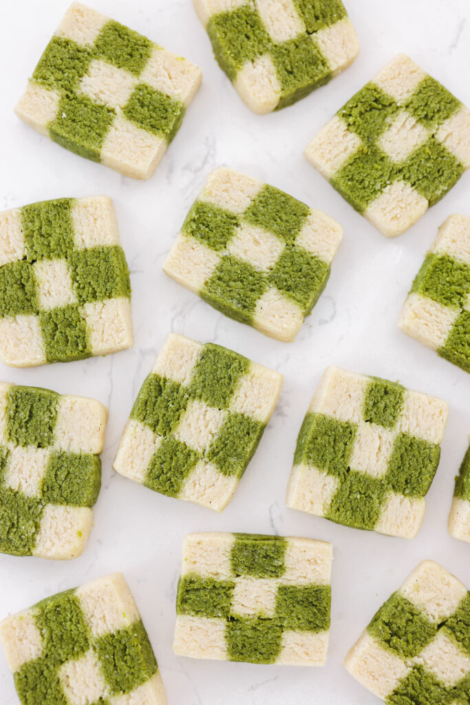 Matcha Checkerboard Cookies (vegan, gluten free) - Veggiekins Blog