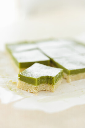 Gluten Free Lemon Bars Recipe (with Matcha!) | Veggiekins Blog